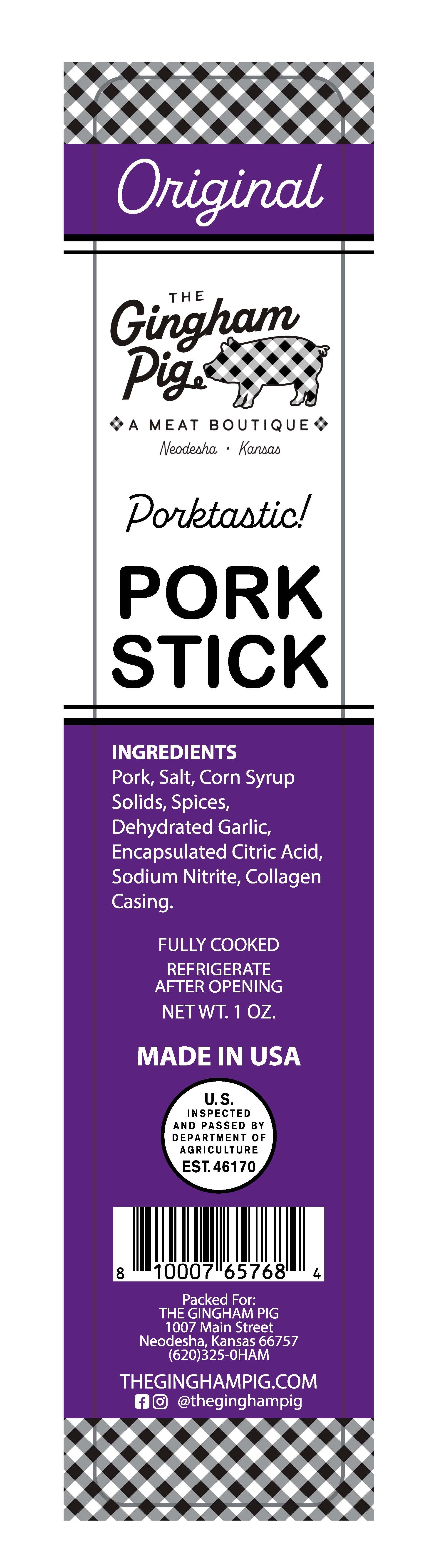 Original Pork Snack Stick - 1 oz. – The Gingham Pig… a Meat Boutique!